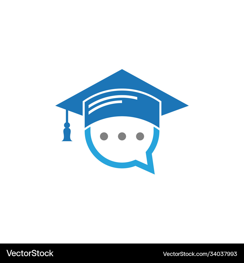 Education talk logo Royalty Free Vector Image - VectorStock