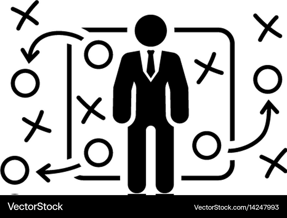 Tactics icon flat design Royalty Free Vector Image