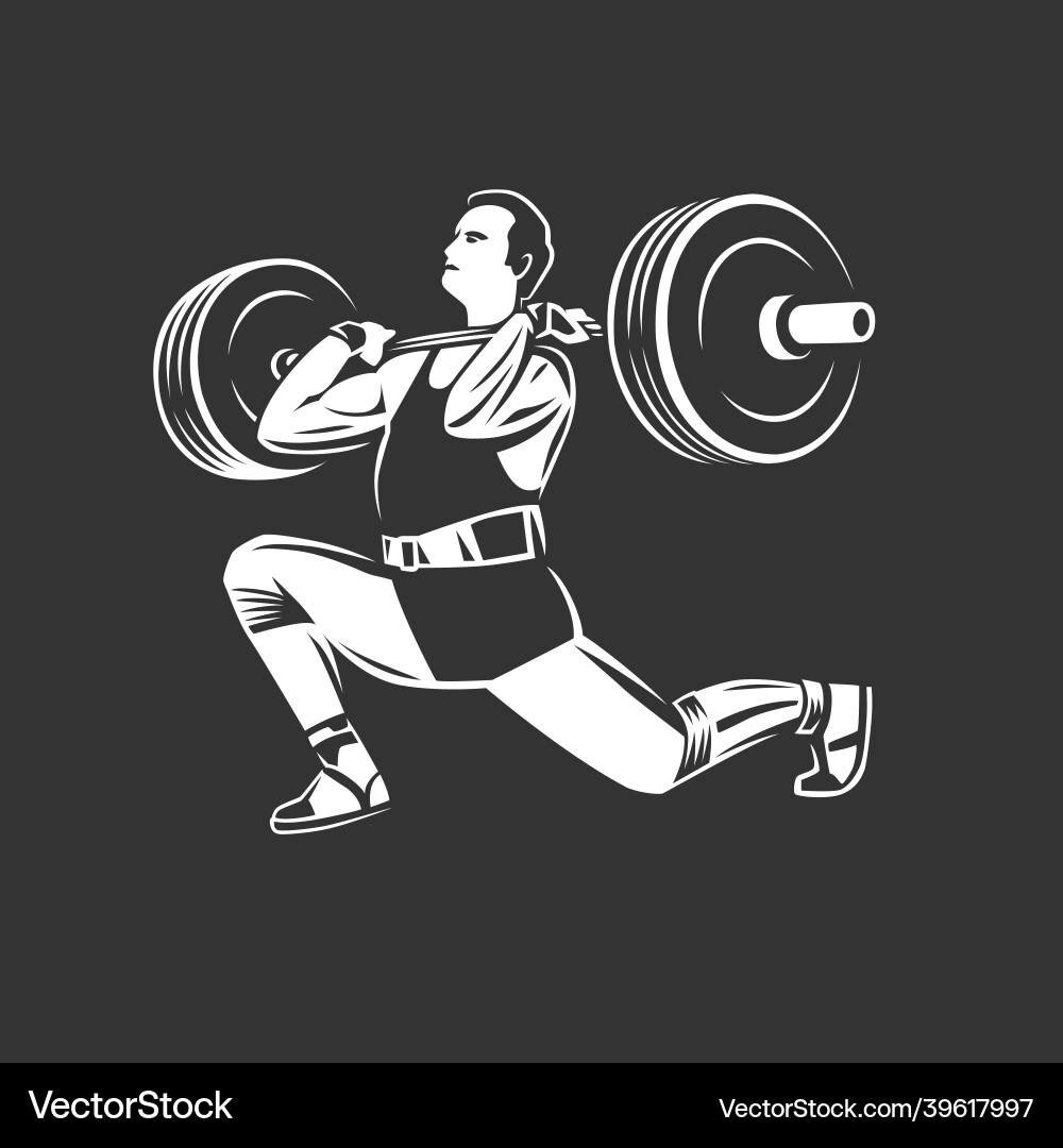 Weightlifting of an athlete during training Vector Image