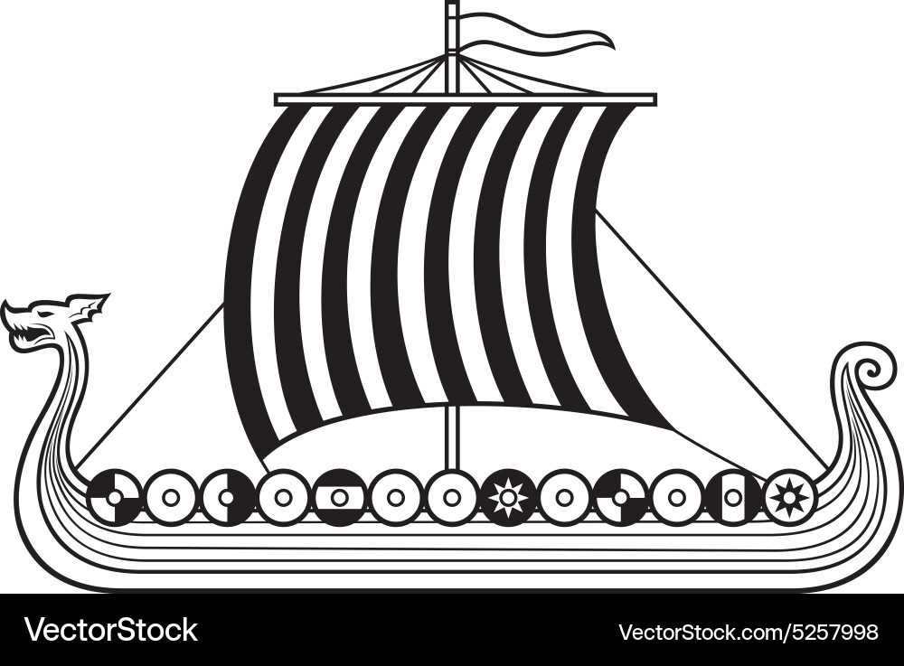 Viking ship Royalty Free Vector Image - VectorStock