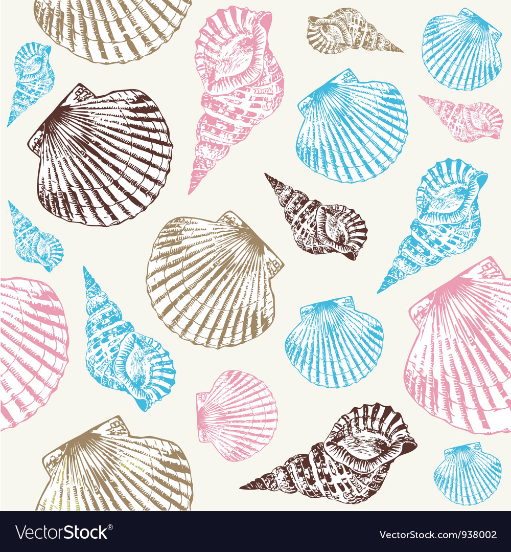 Seashells Pattern Background Vector Image by zolssa - Image #938002 ...