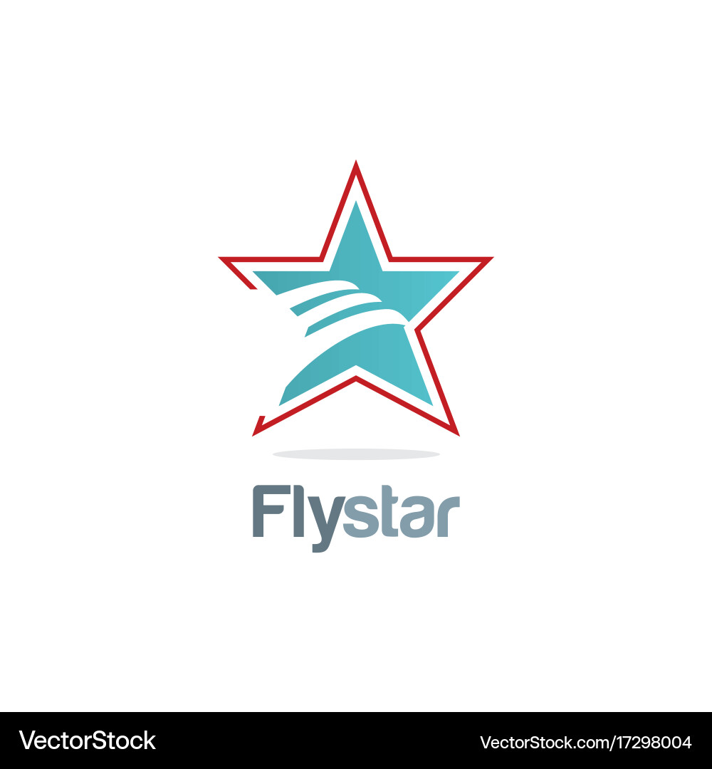 Fly star company logo Royalty Free Vector Image