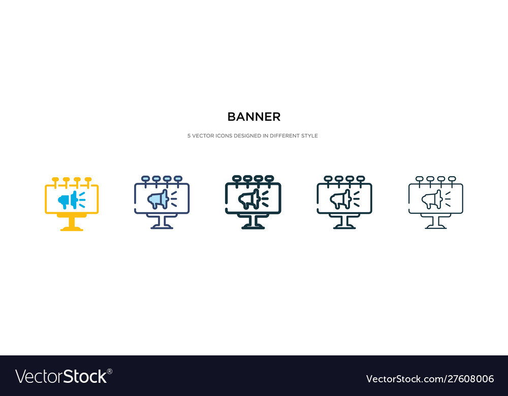 Banner icon in different style two colored Vector Image