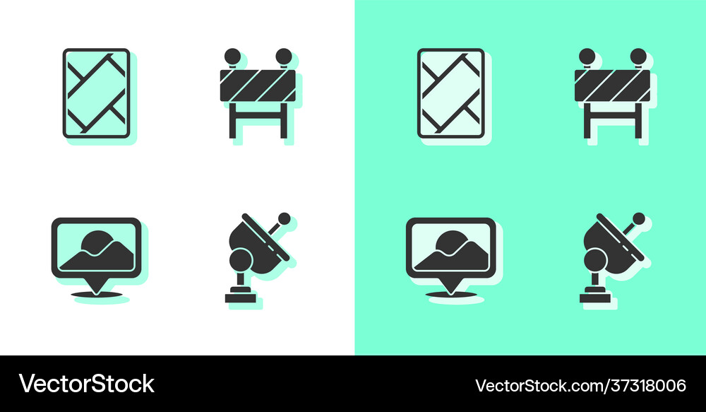 Set radar gps device with map location and road Vector Image