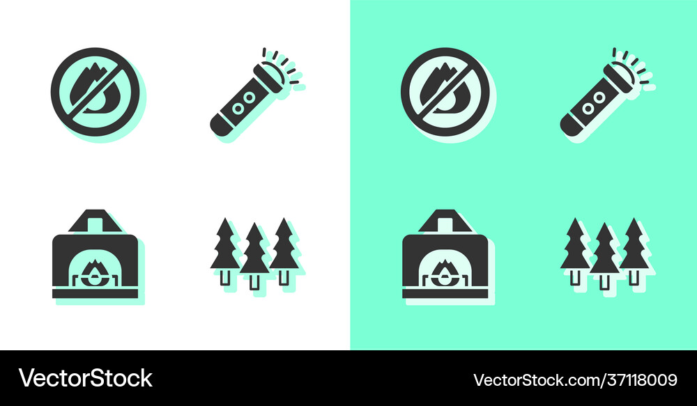 Set forest no fire interior fireplace Royalty Free Vector