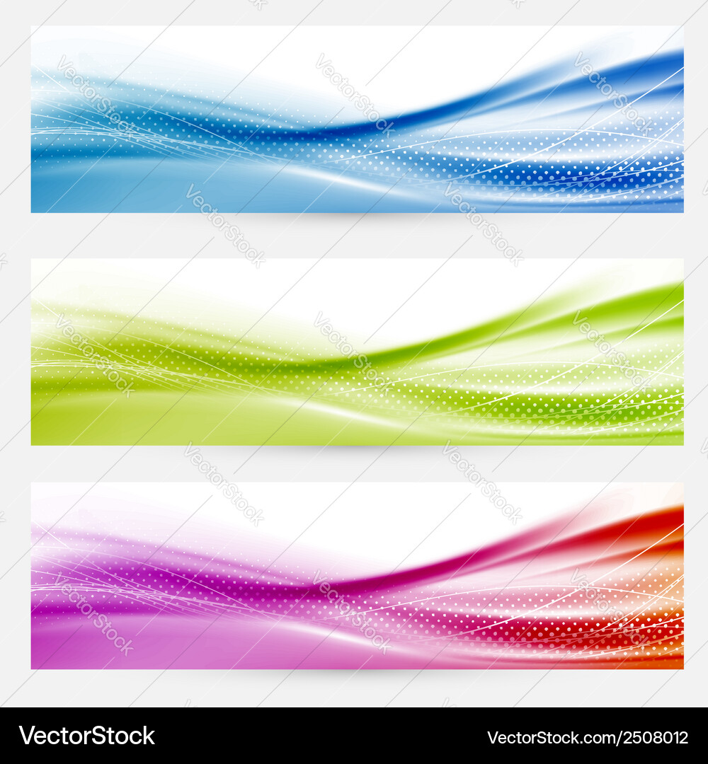 Bright swoosh lines headers footers templates Vector Image