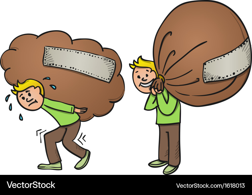 Heavy Bag Cartoon Royalty Free Vector Image - VectorStock