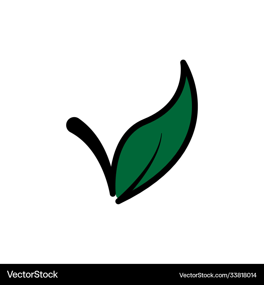 Leaf and vegetarian flat icon design template Vector Image