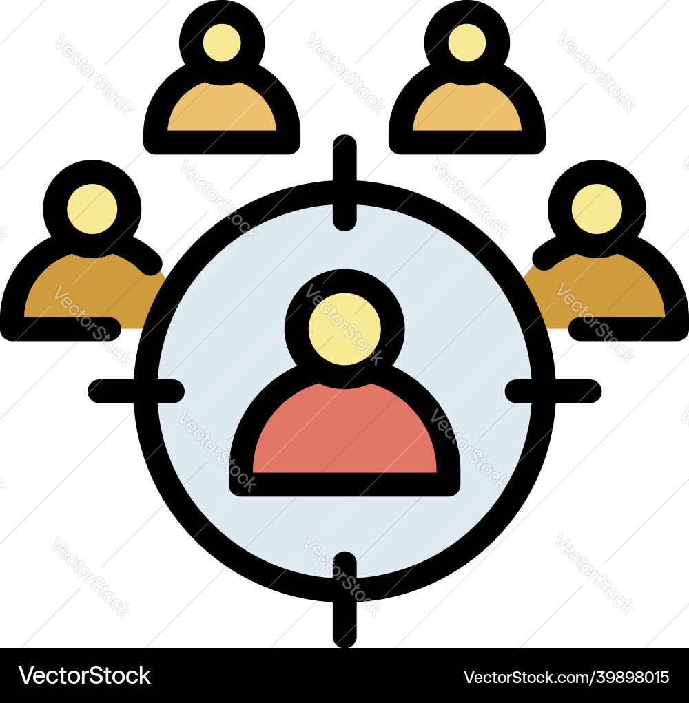 People target icon color outline Royalty Free Vector Image