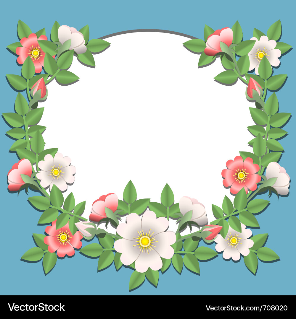 Paper flowers border Royalty Free Vector Image