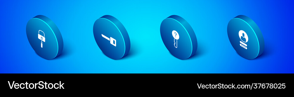 Set isometric lock picks for lock picking Vector Image