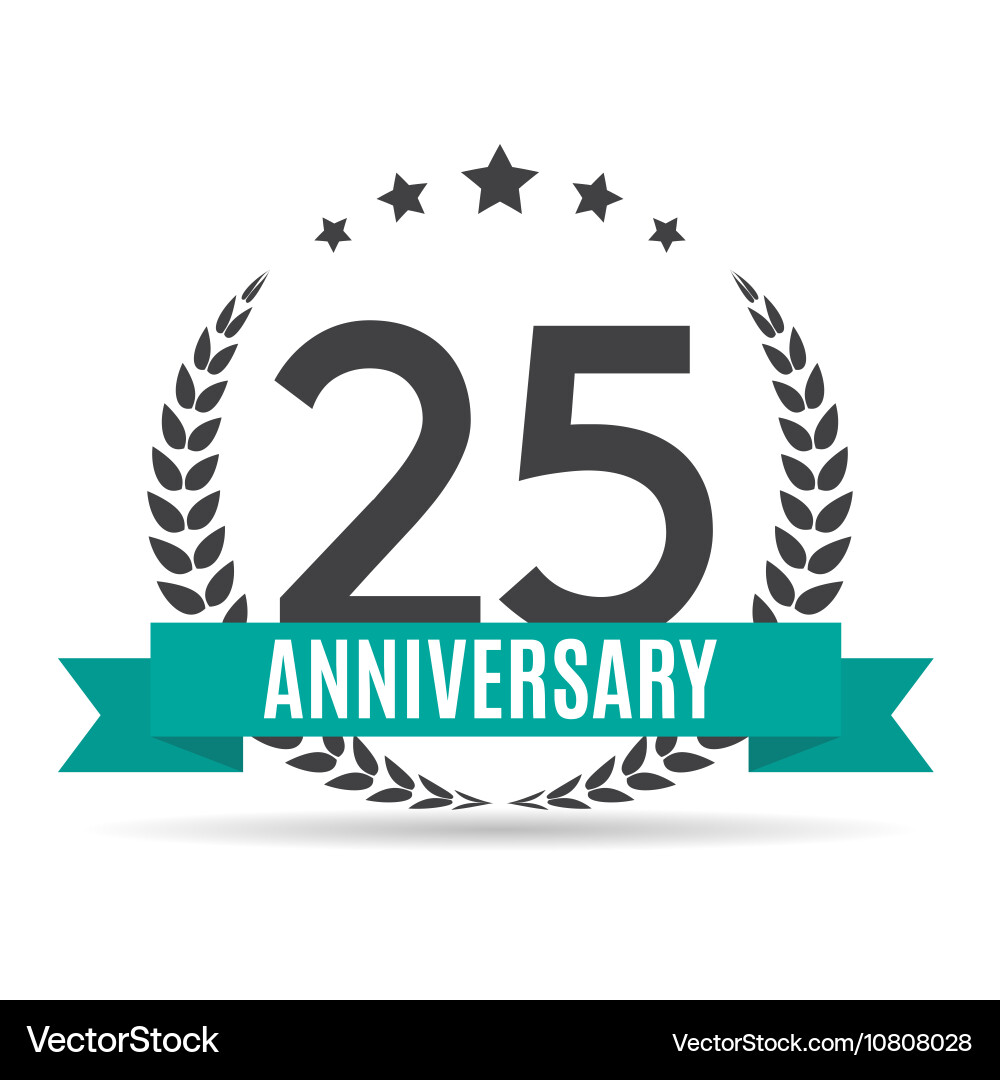 Template Logo 25 Years Anniversary Royalty Free Vector Image