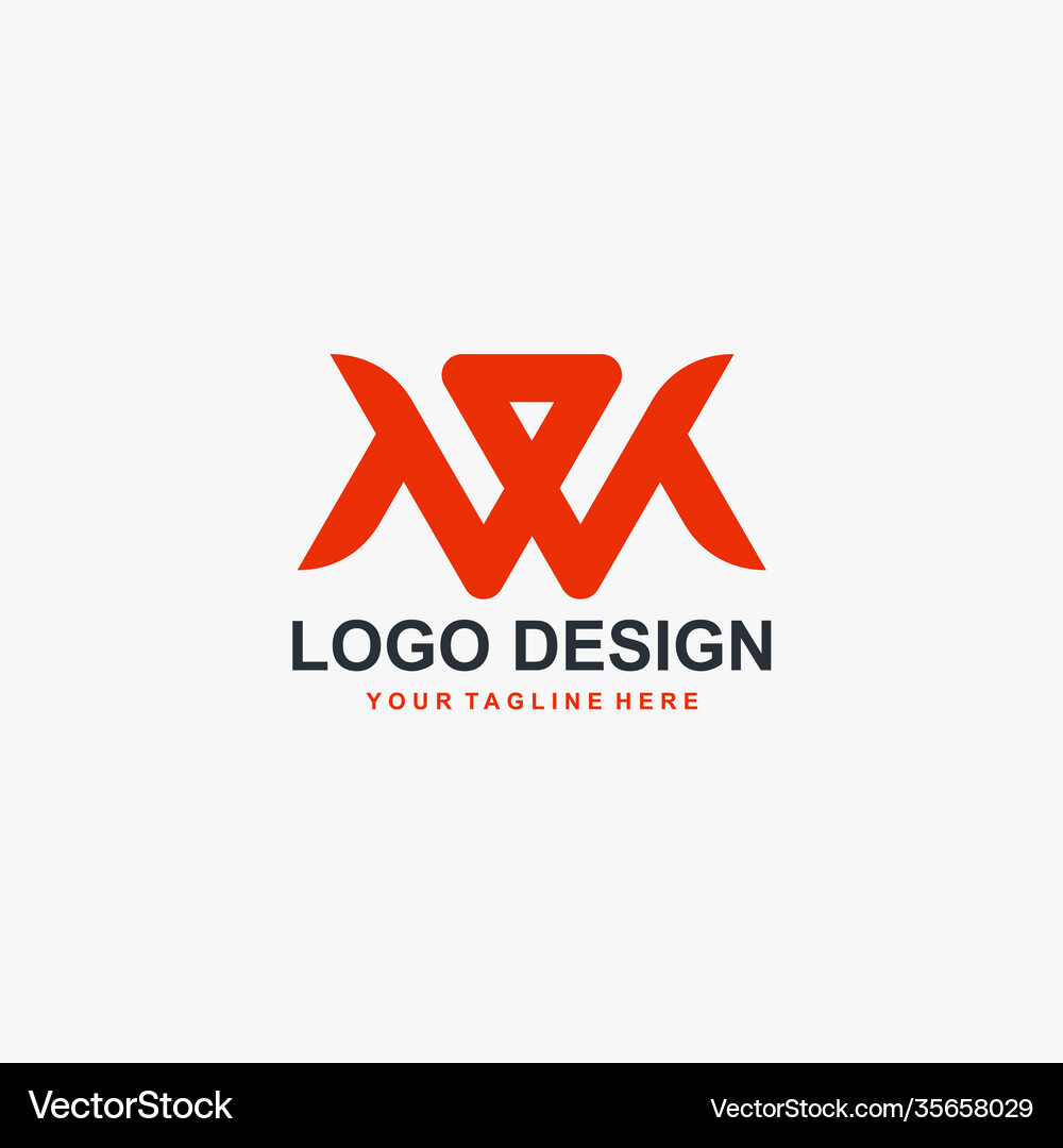 Letter wm logo design abstract logo design Vector Image