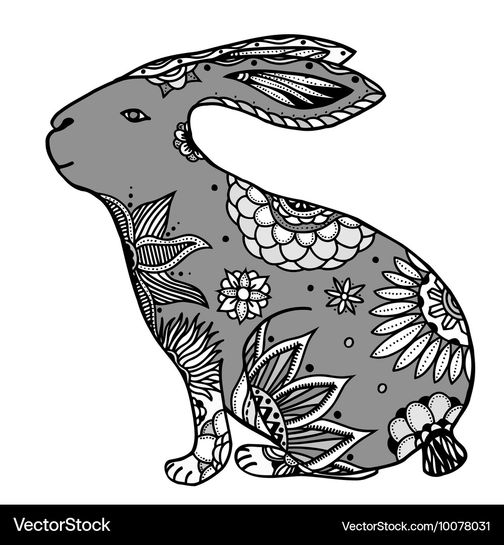 Doodle rabbit Royalty Free Vector Image - VectorStock