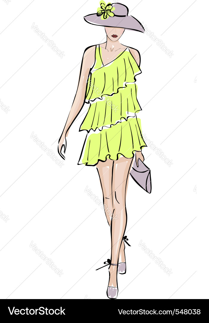Fashion model illustration Royalty Free Vector Image