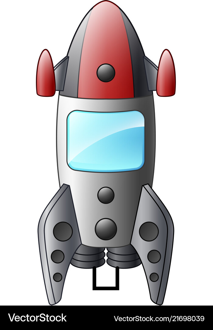 Cartoon spaceship isolated on white background Vector Image
