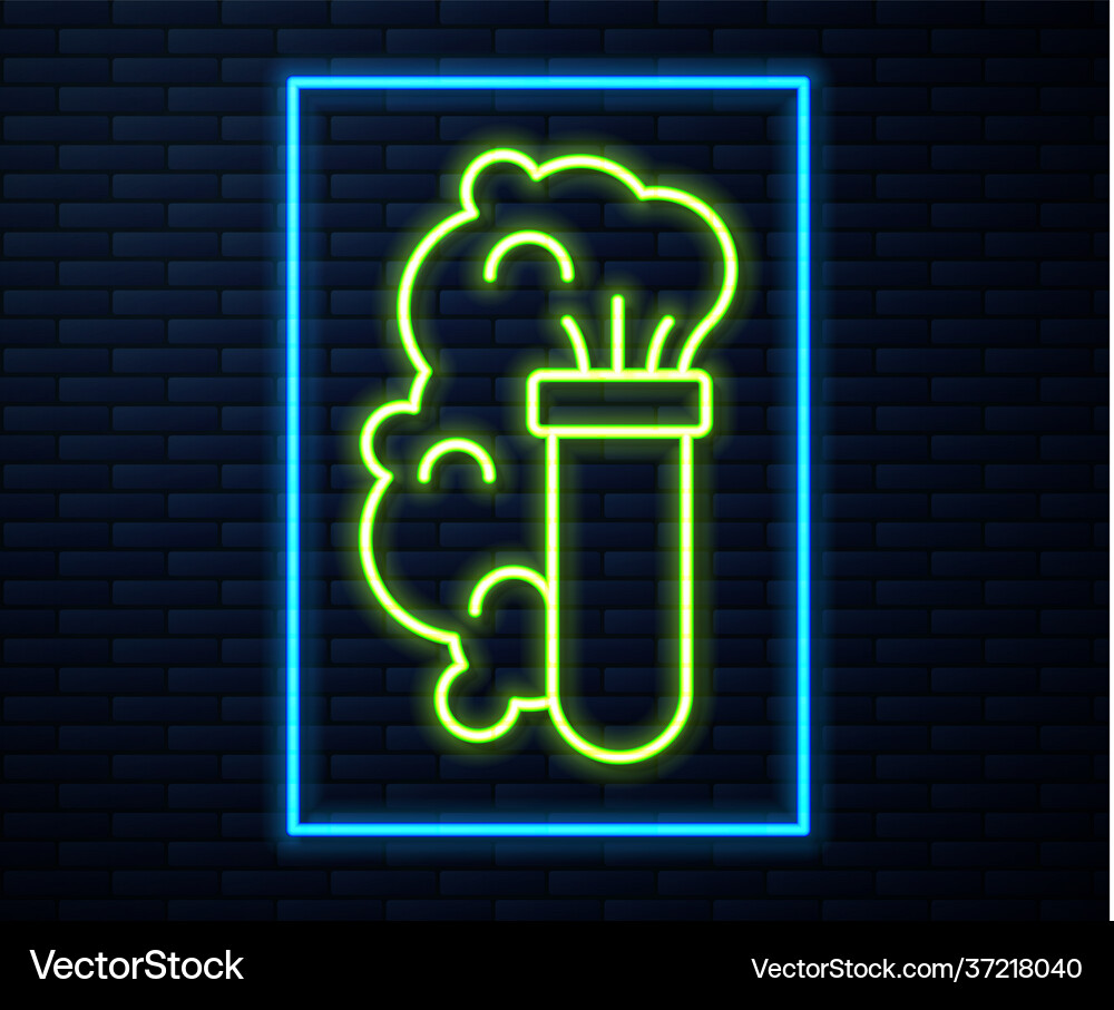 Glowing neon line chemical experiment explosion Vector Image