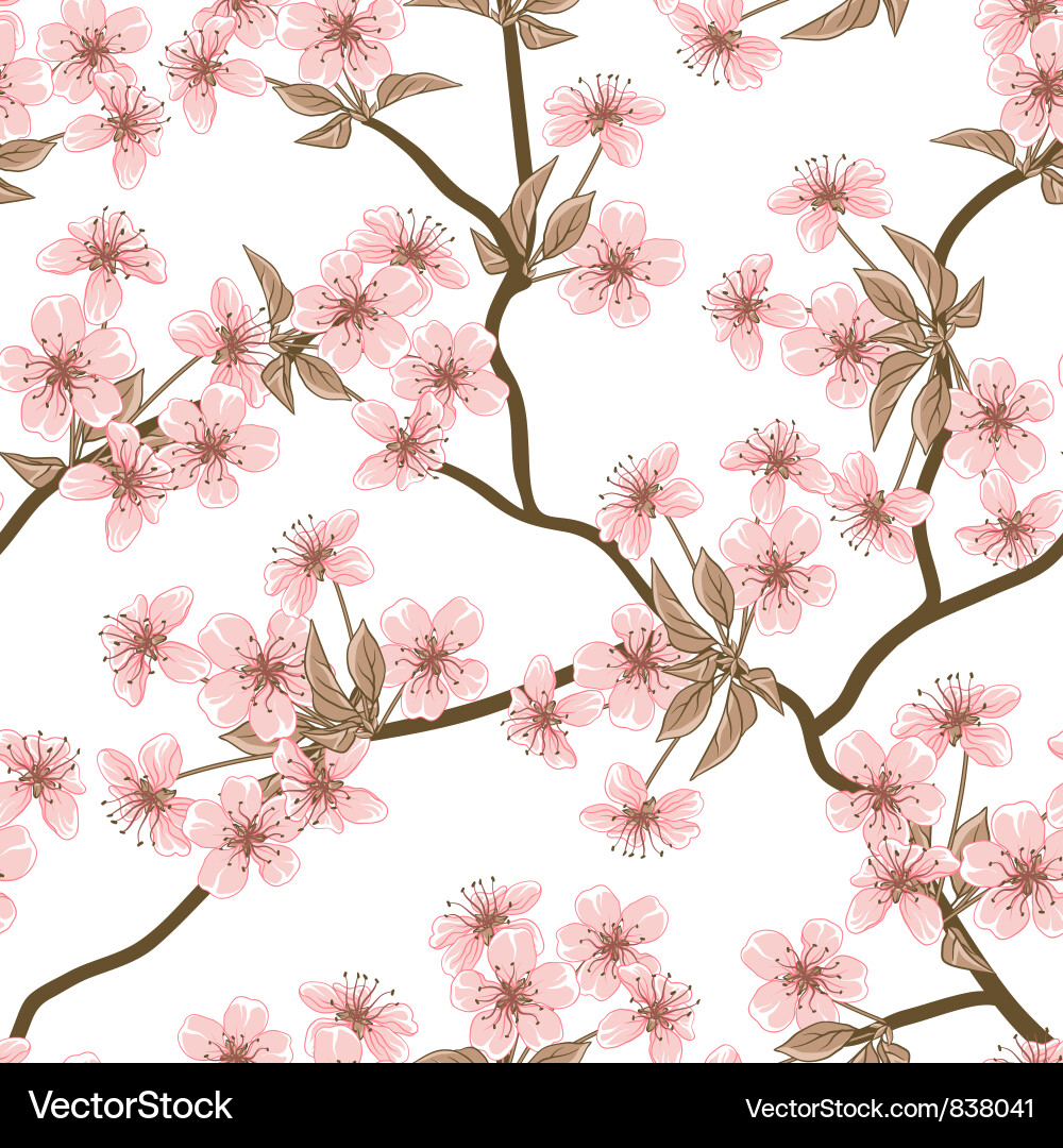 Cherry blossom background Seamless flowers pattern