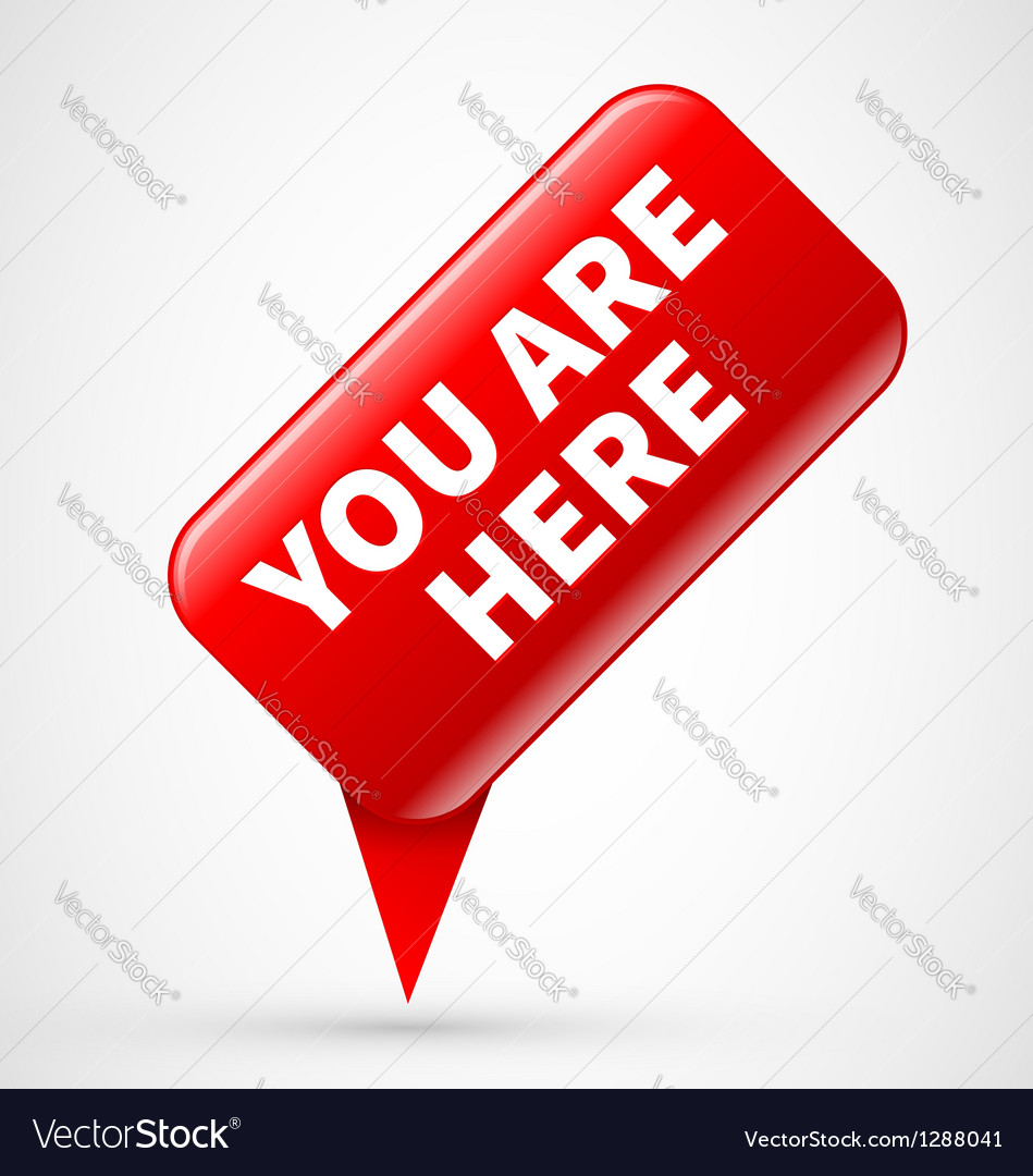 You are here sign Royalty Free Vector Image - VectorStock