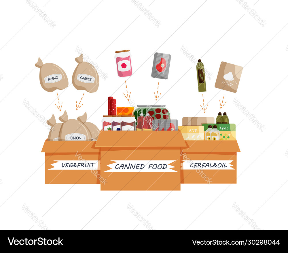 Concept design donation boxes isolated cartoon Vector Image