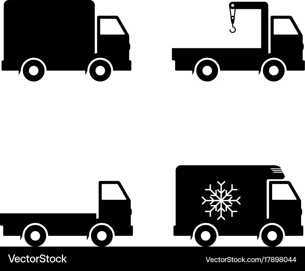 Icon set delivery car Royalty Free Vector Image