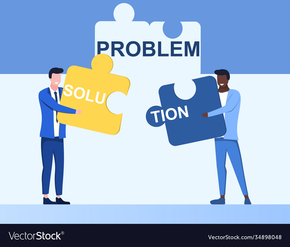Problem and solution concept Royalty Free Vector Image