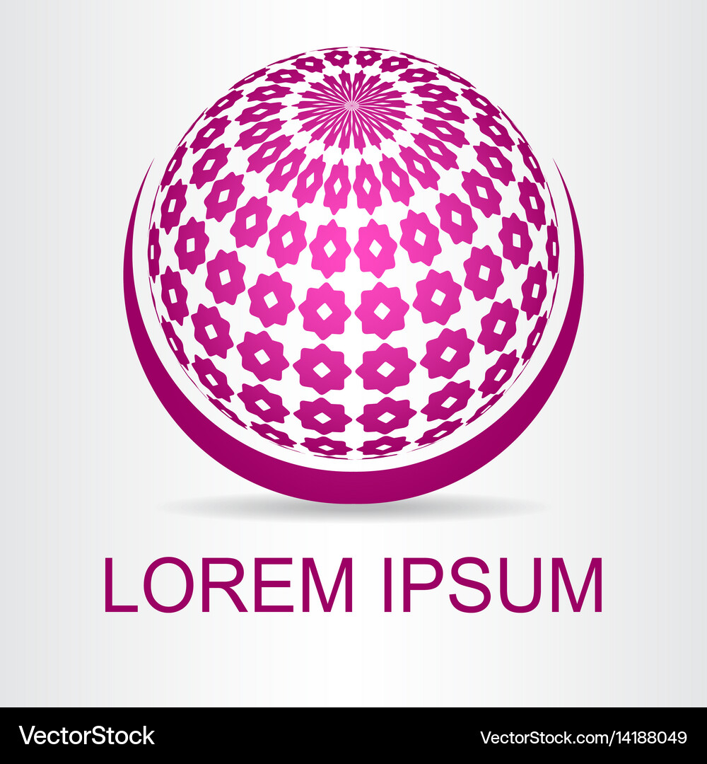 Logo stylized spherical surface with abstract Vector Image