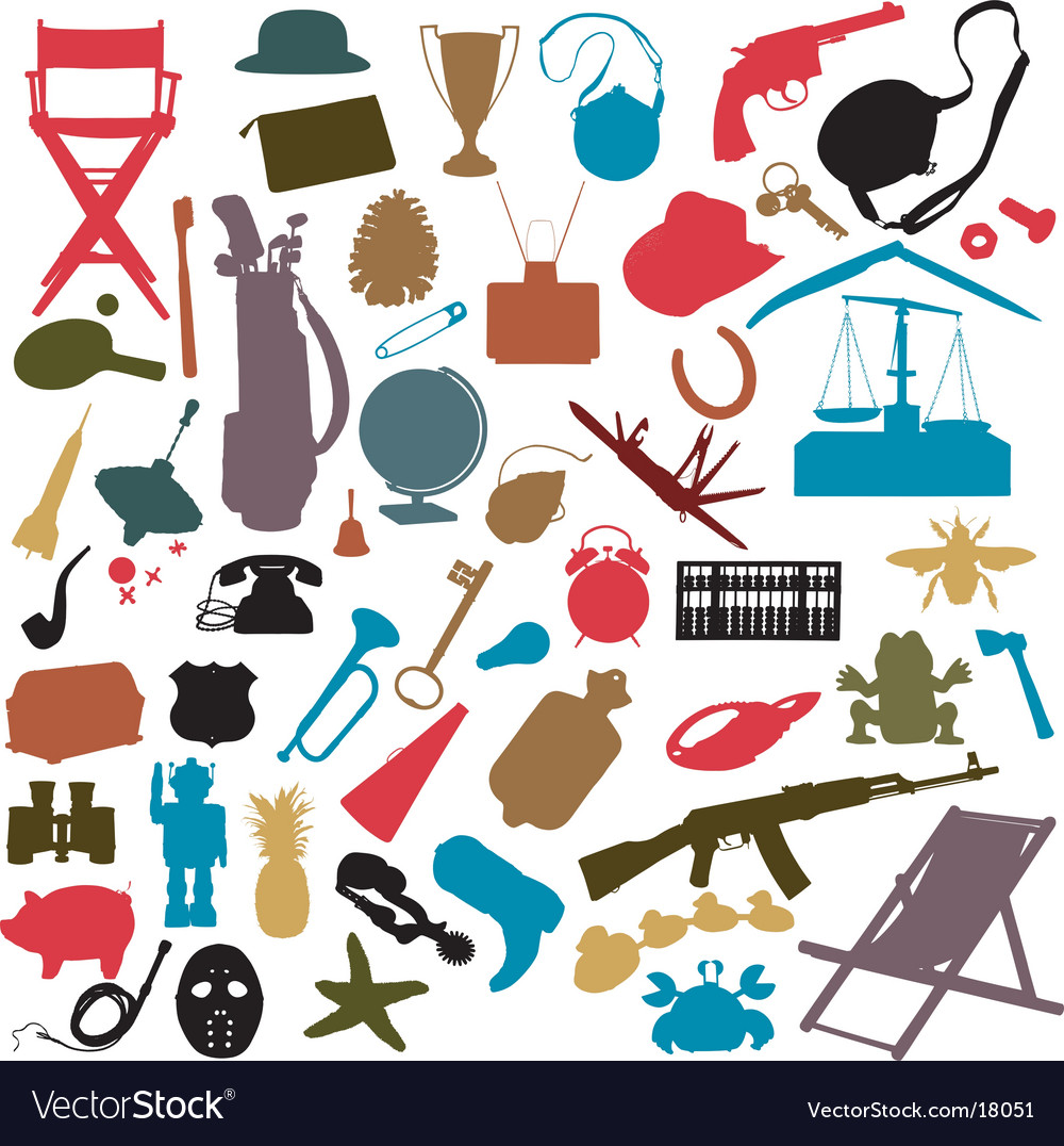 Random Objects Royalty Free Vector Image Vectorstock