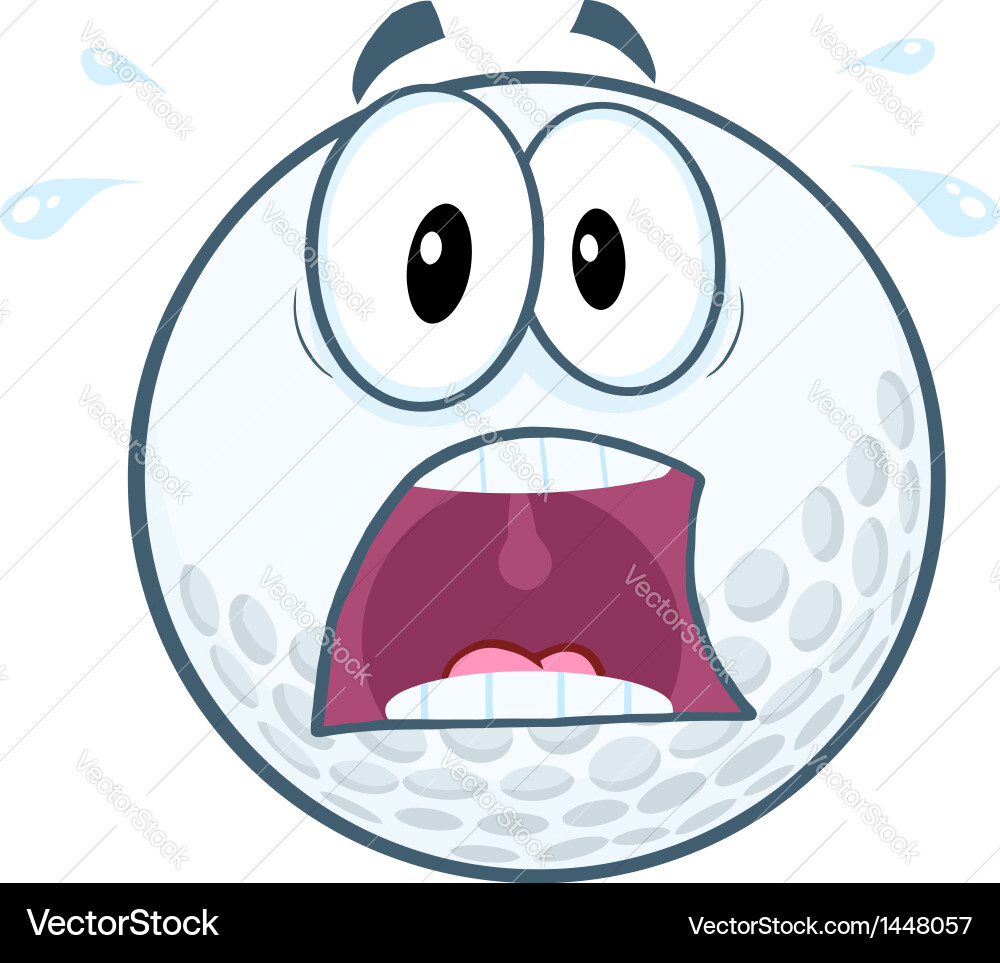 Panic Golf Ball Cartoon Mascot Character Vector Image