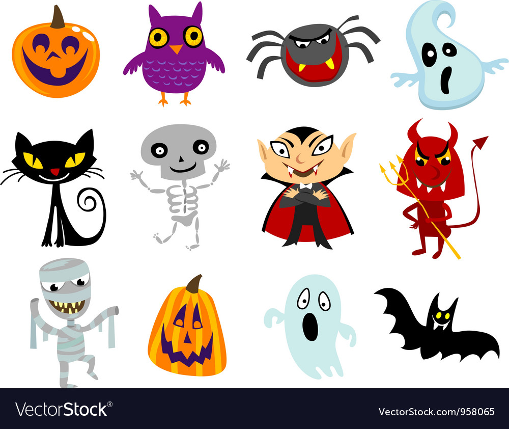Halloween cartoons Royalty Free Vector Image - VectorStock