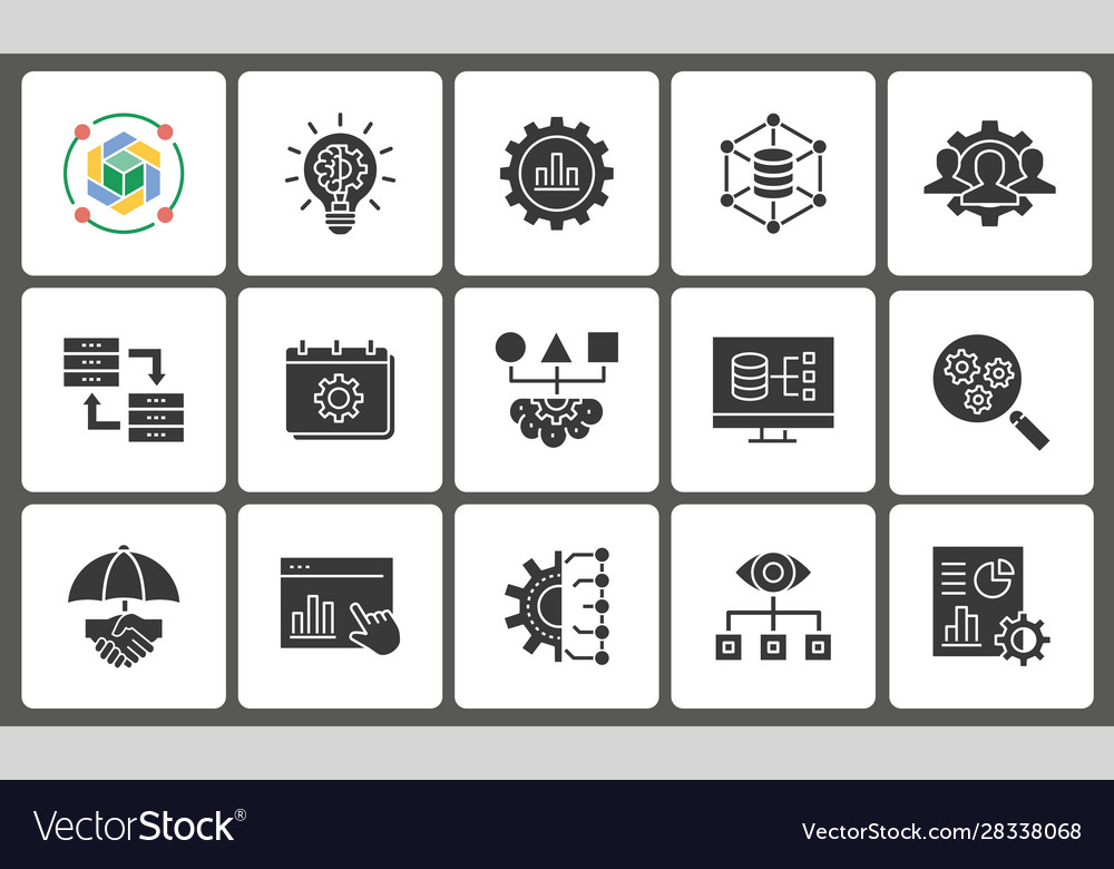 Business intelligence icon set Royalty Free Vector Image Business intelligence icon set Royalty Free Vector Image