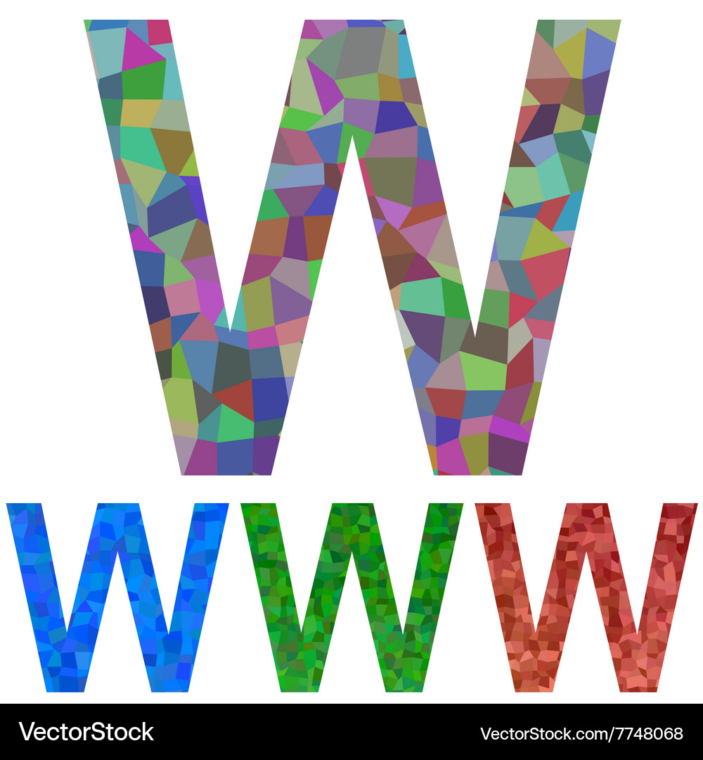 Mosaic font design - letter W Royalty Free Vector Image