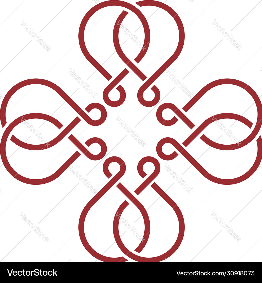 Ornamental flower line logo template design Vector Image