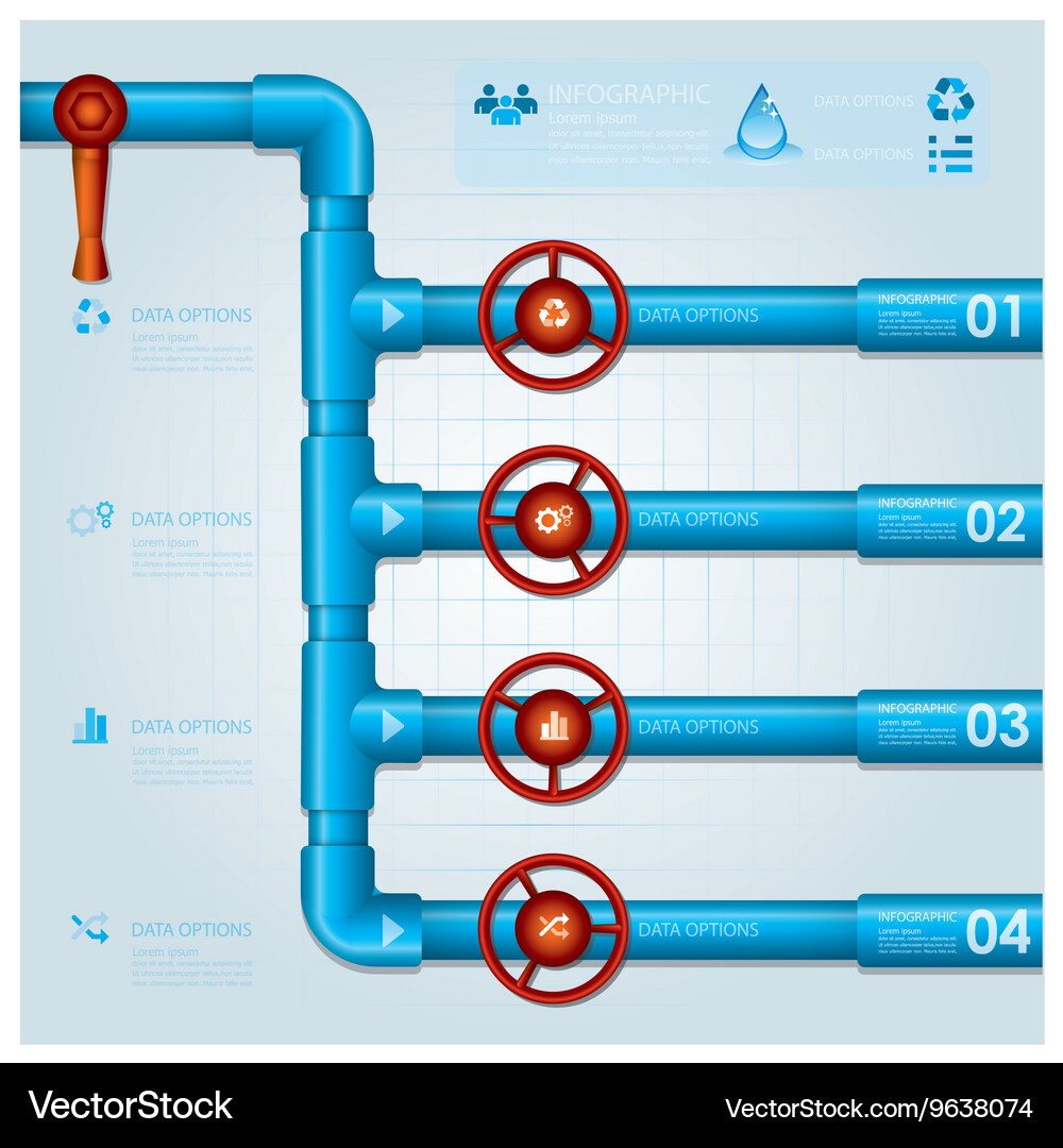 Water pipe business infographic design template Vector Image