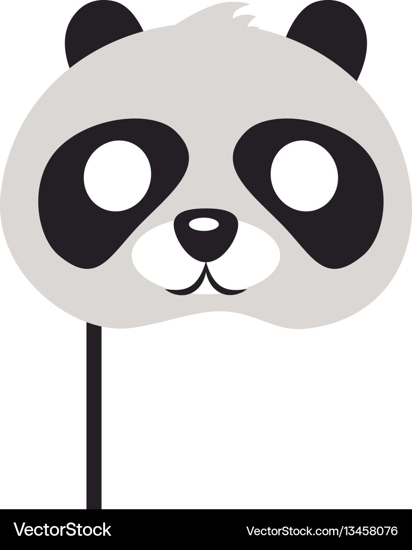Panda mask bear with black patches round eyes Vector Image