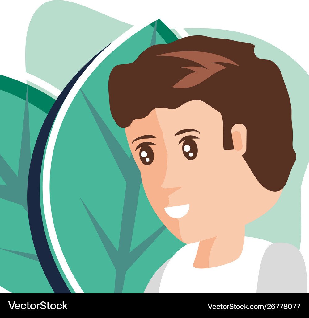 Leaves and avatar man design Royalty Free Vector Image
