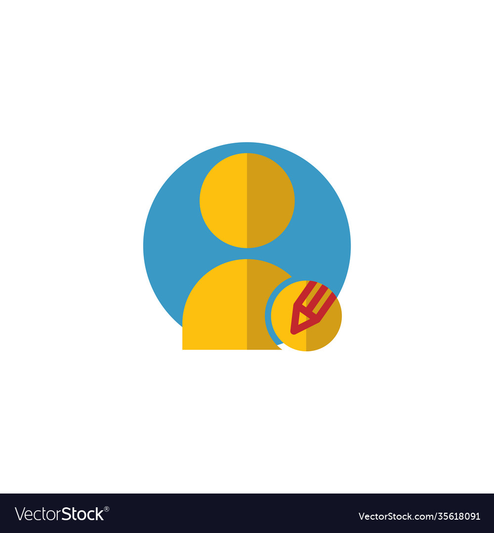 User edit flat icon editable stroke simple mobile Vector Image