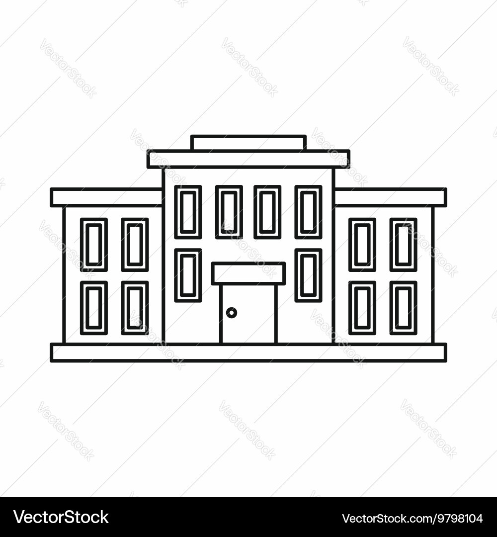 School building icon outline style Royalty Free Vector Image - VectorStock
