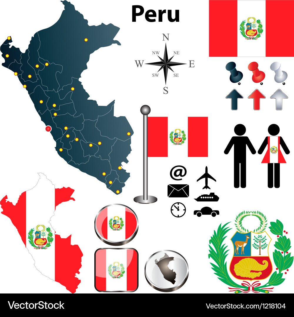 Map of Peru Royalty Free Vector Image - VectorStock
