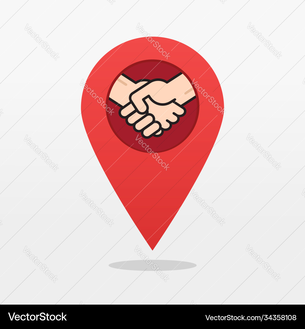 Partnership office map pin pointer icon flat Vector Image