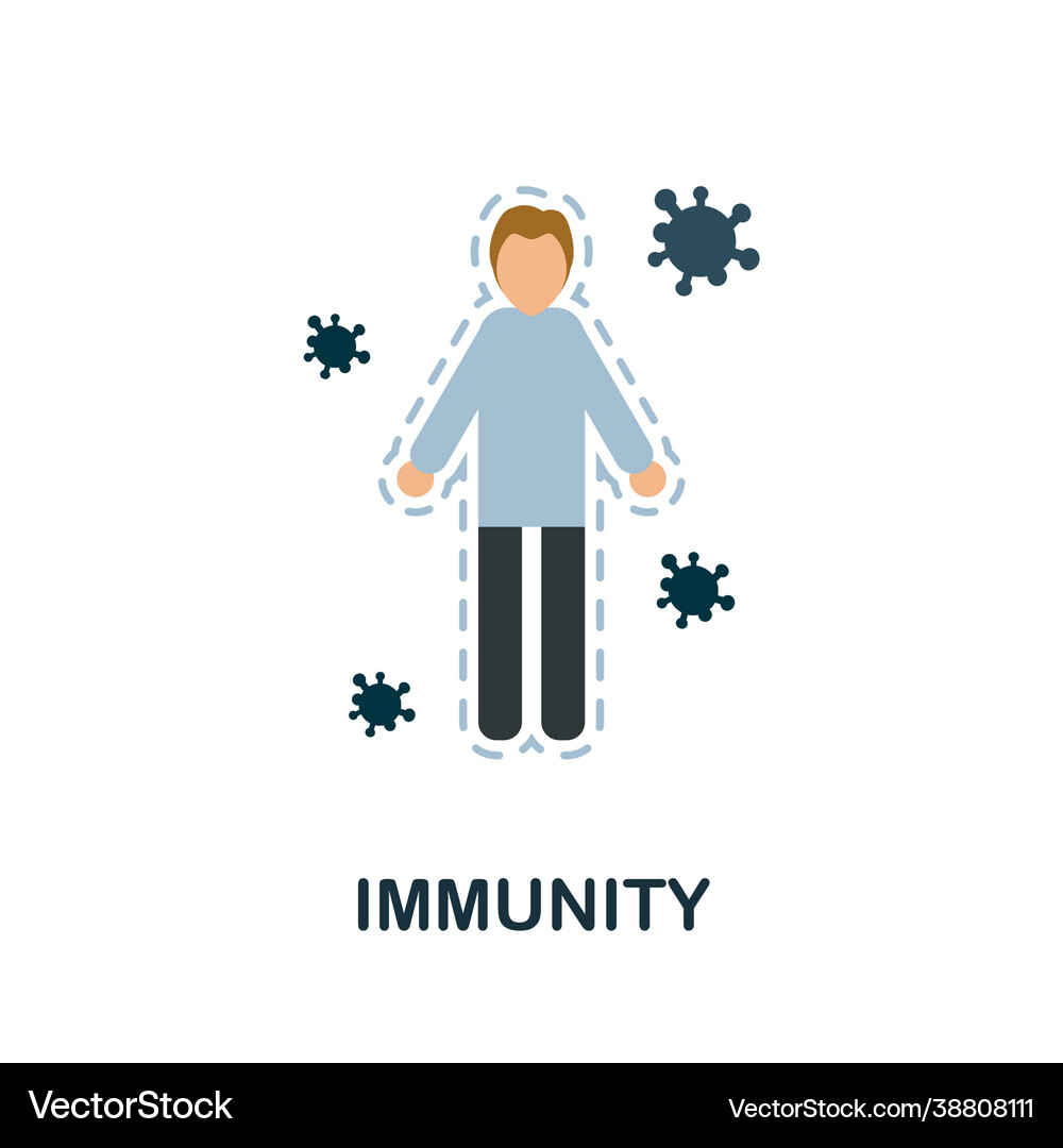 Immunity flat icon colored sign from antibiotic Vector Image