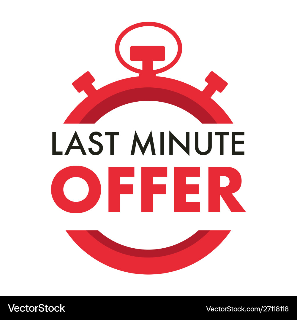 Last minute offer isolated icon timer Royalty Free Vector