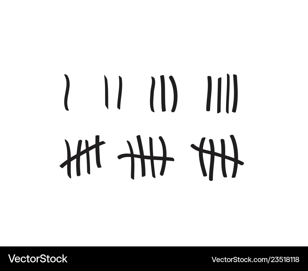 Tally marks on a prison wall isolated counting Vector Image