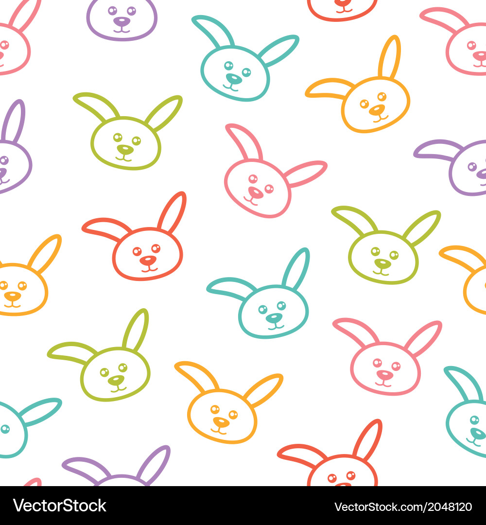 Seamless pattern with colorful bunnies Royalty Free Vector