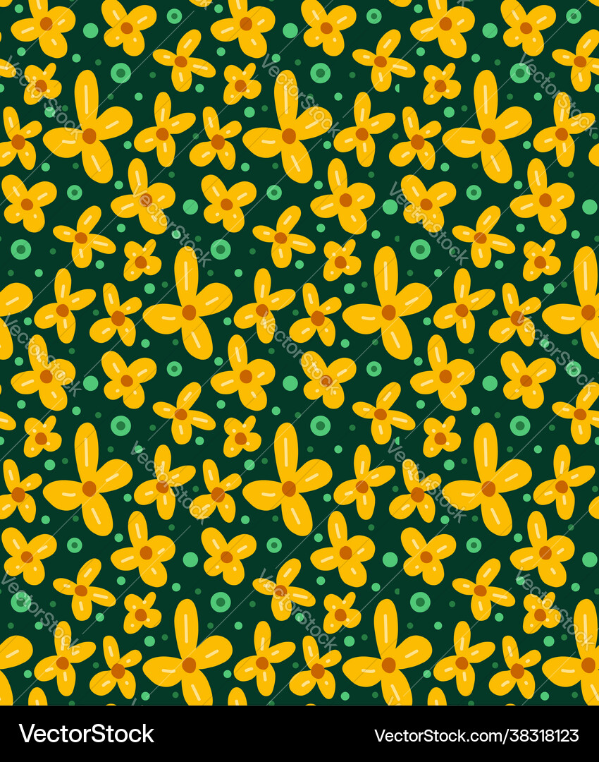 Seamless floral pattern with small yellow flowers Vector Image