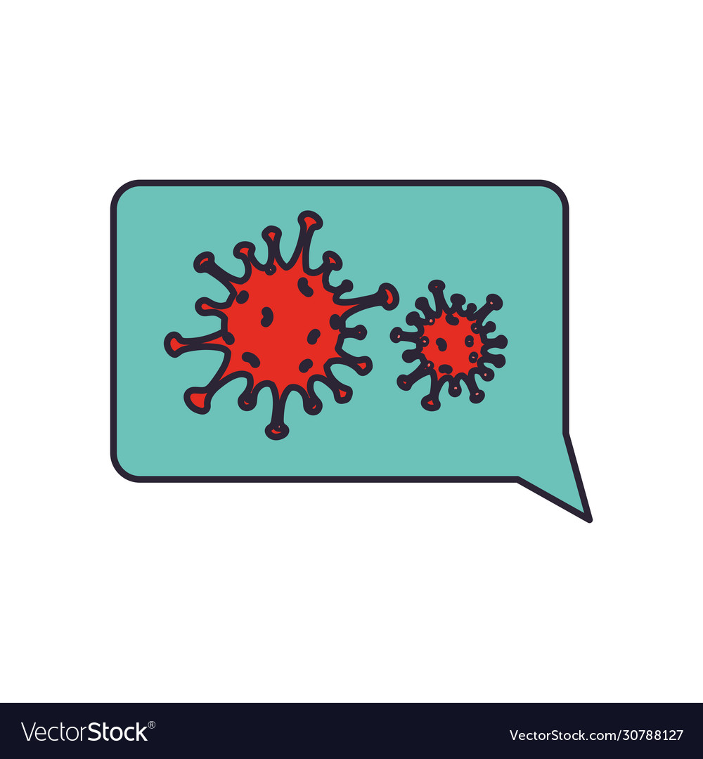 Speech bubble with coronavirus line and fill Vector Image