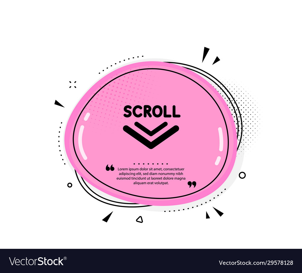 Scroll down arrow icon scrolling screen sign Vector Image Scroll down arrow icon scrolling screen sign Vector Image