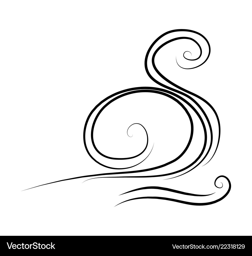 Wind doodle blow gust design isolated on white Vector Image