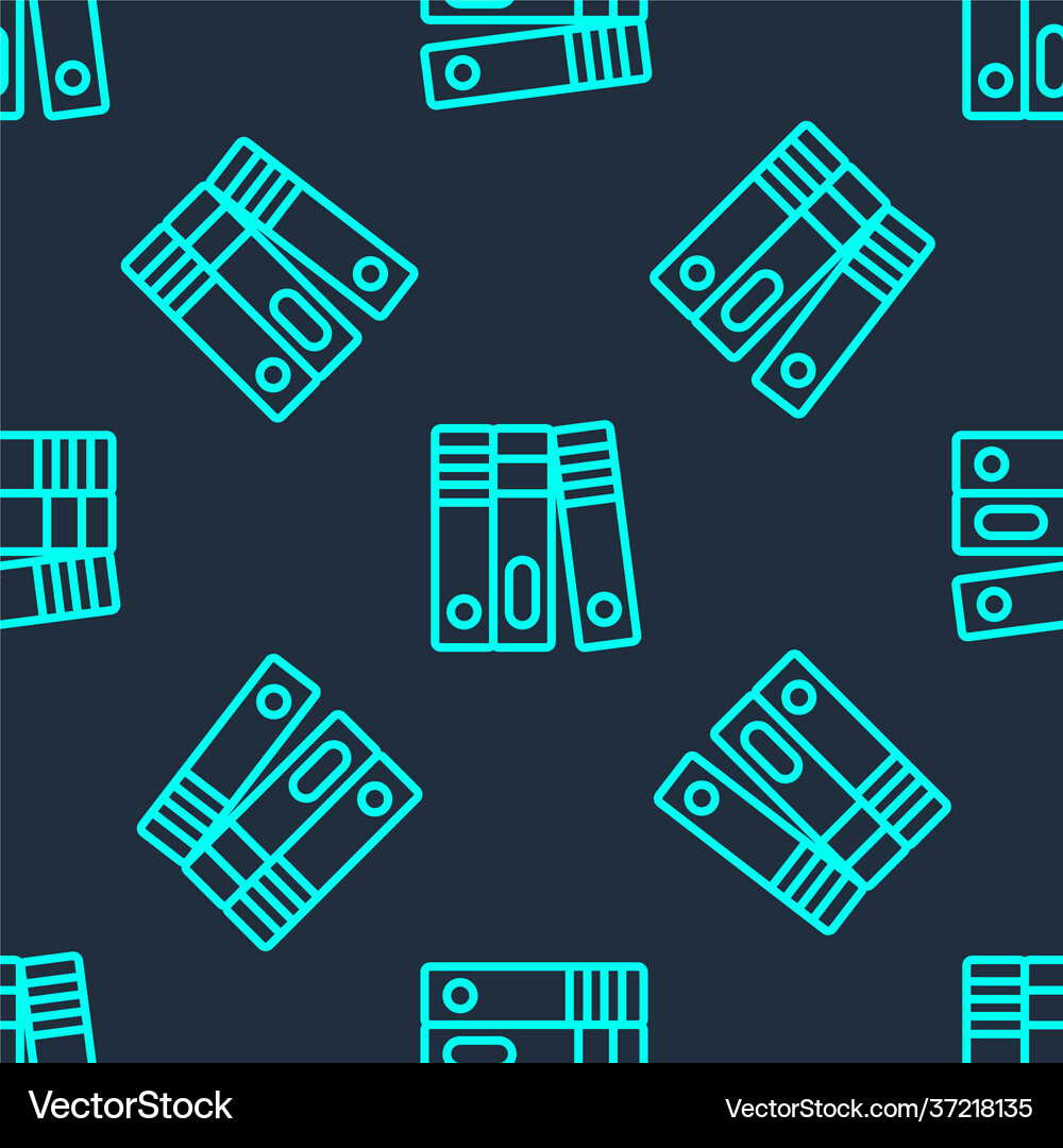 Green line office folders with papers Royalty Free Vector