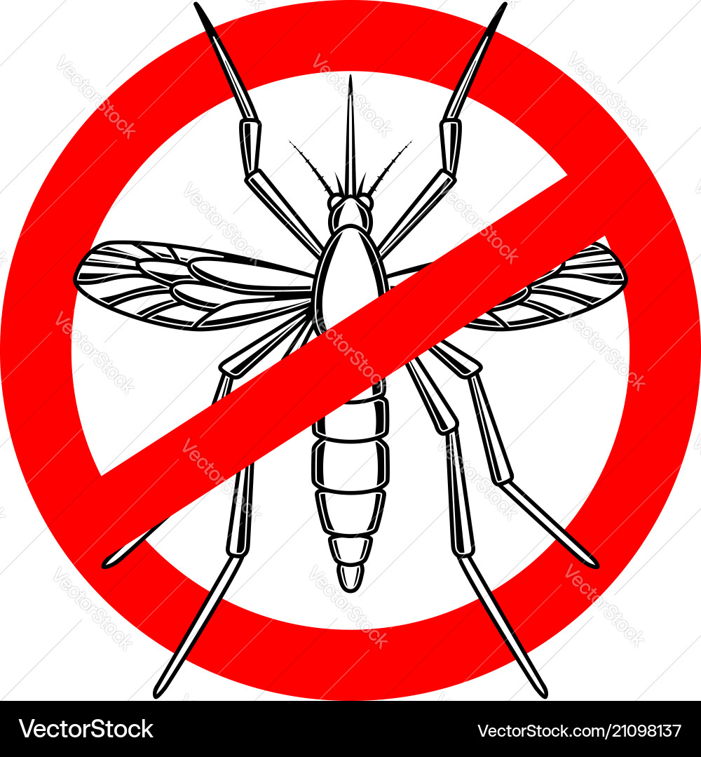 Mosquito danger sign template design element Vector Image